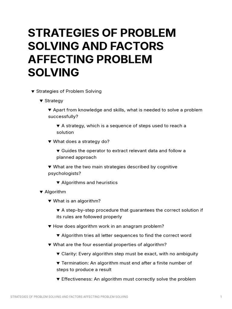 Problem Solving Strategies Explained | PDF | Algorithms | Heuristic