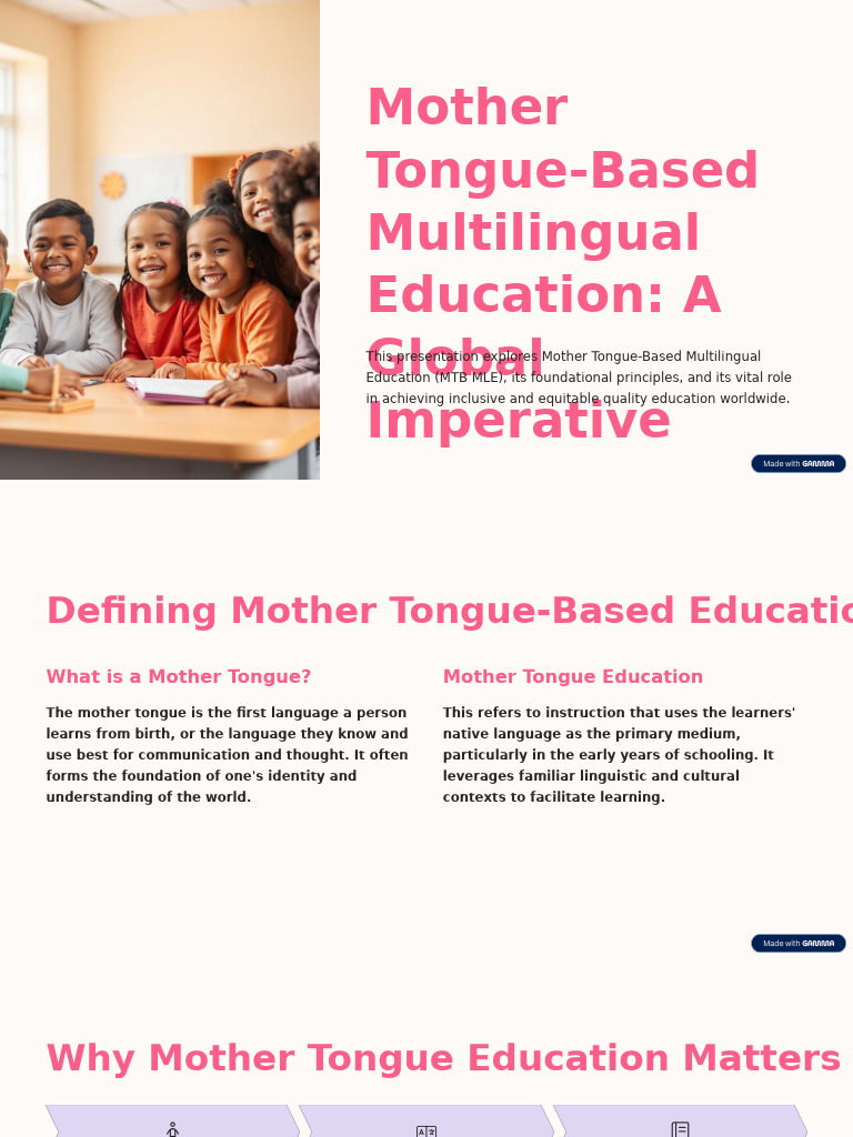 Mother Tongue Based Multilingual Education A Global Imperative | PDF ...