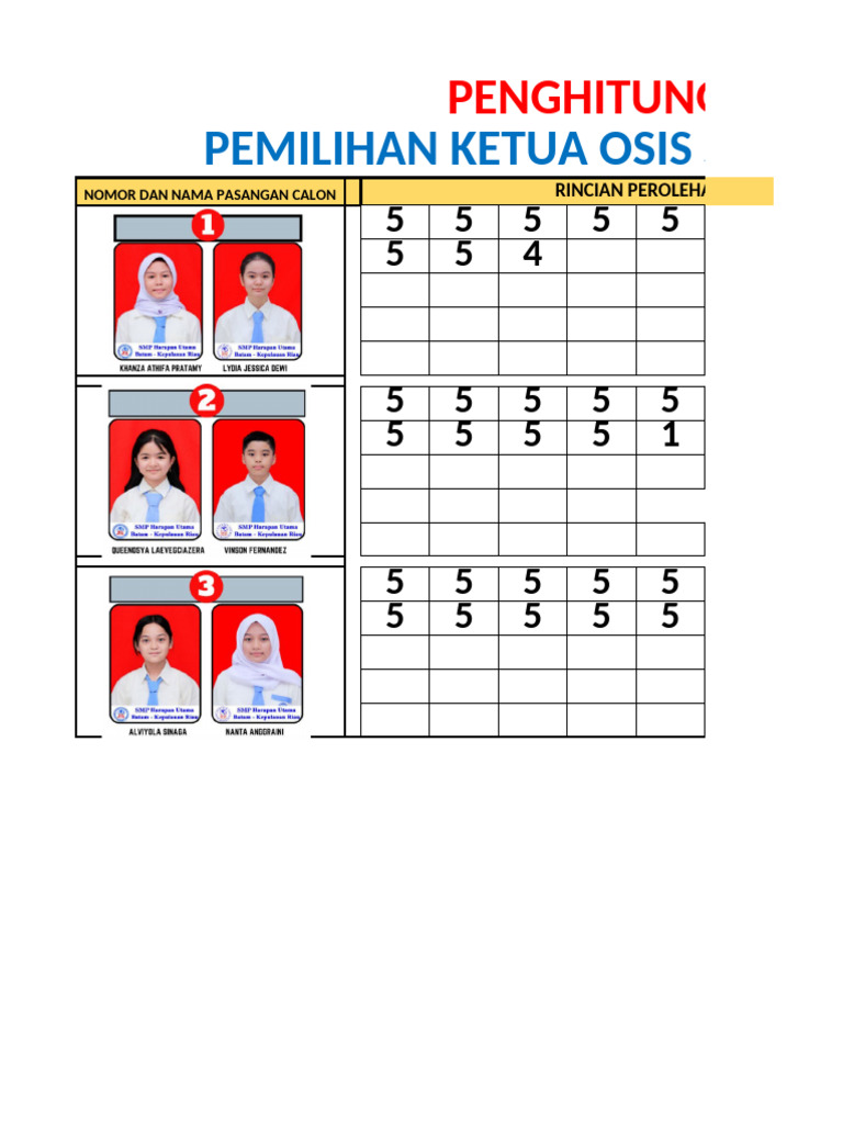 Form Penghitungan Suara Pemilos 20232024 | PDF