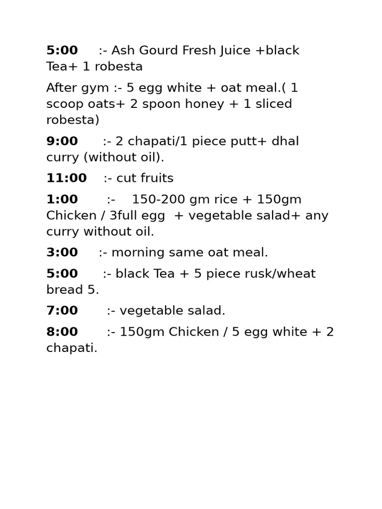 Diet Plan | PDF