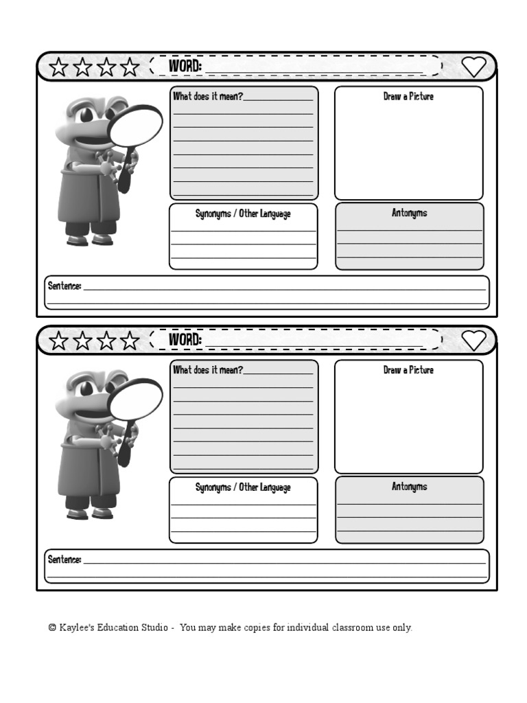 Vocabulary Journal Templates | PDF | Applied Linguistics ...