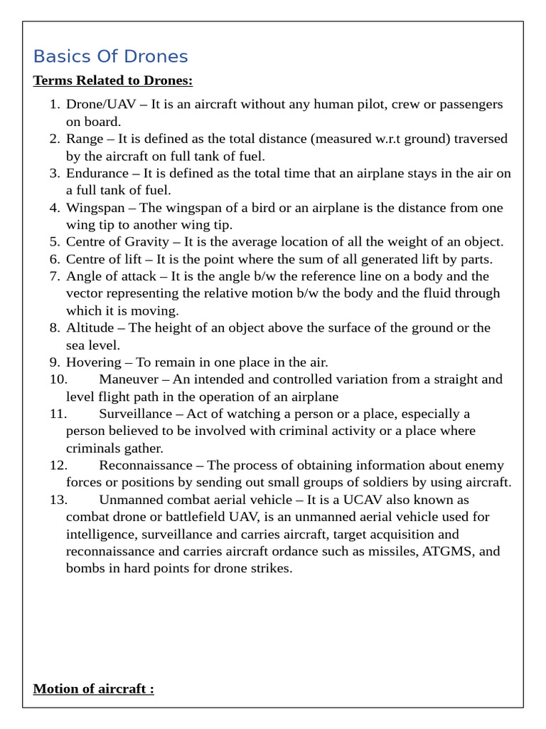 Drones | PDF | Lift (Force) | Drag (Physics)