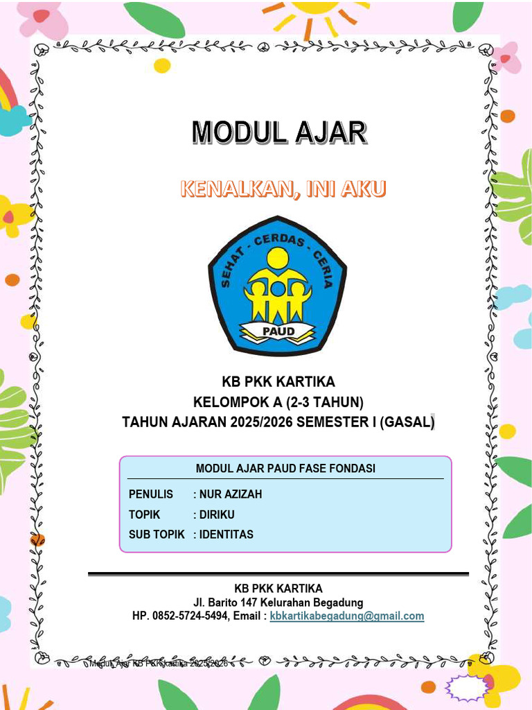 Modul Ajar PAUD: Kenalkan Diriku | PDF