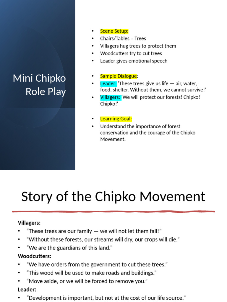 Chipko Role Play Slide | PDF