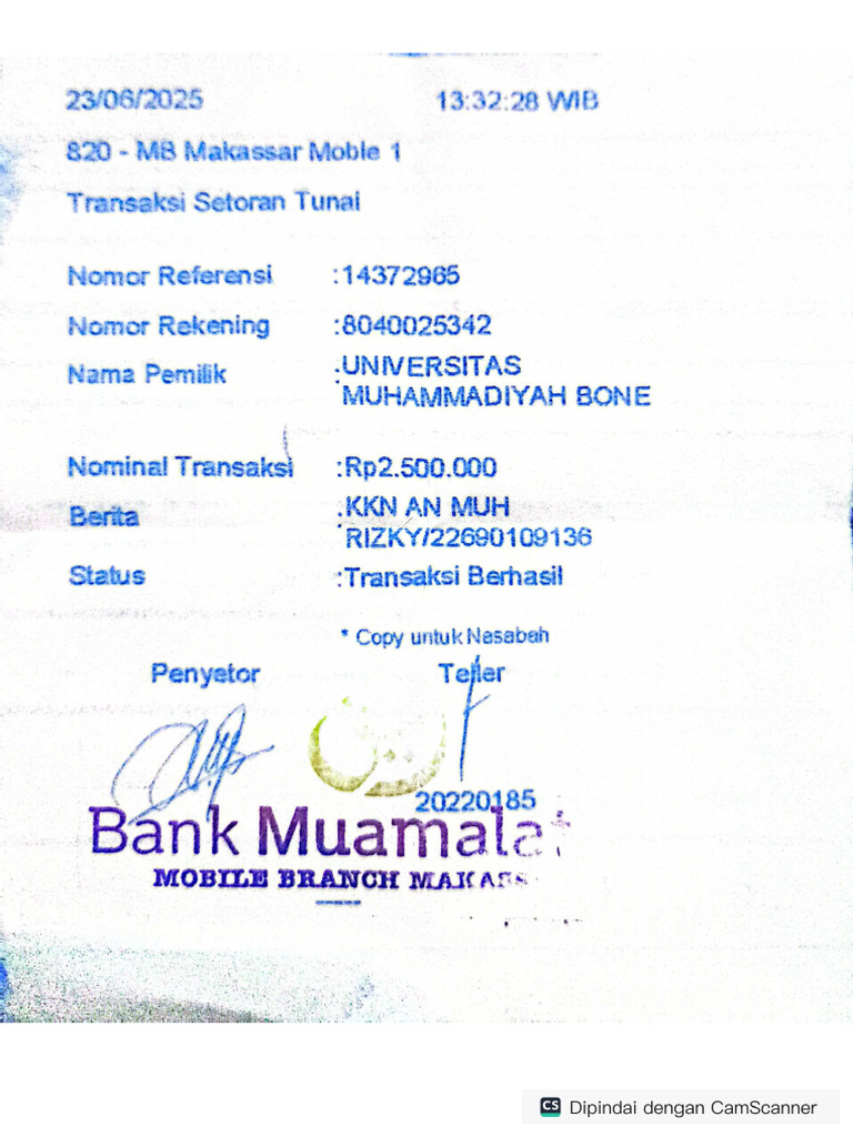 Bukti Pembayaran KKN, Muh Rizky. | PDF