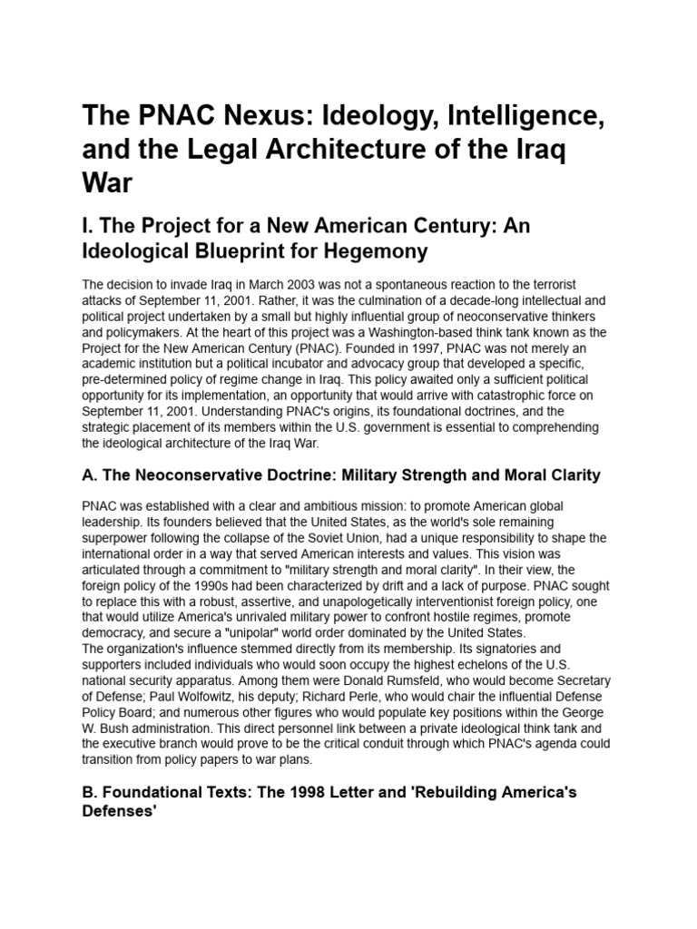 The PNAC Nexus - Ideology, Intelligence, and The Legal Architecture of ...