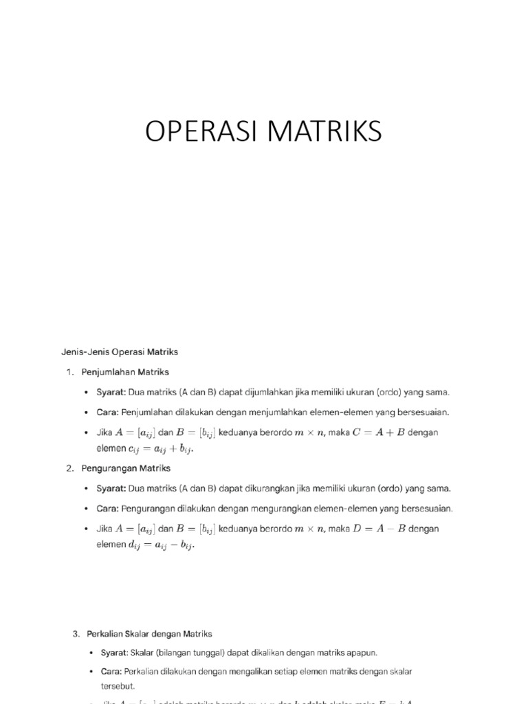 Operasi Matriks | PDF