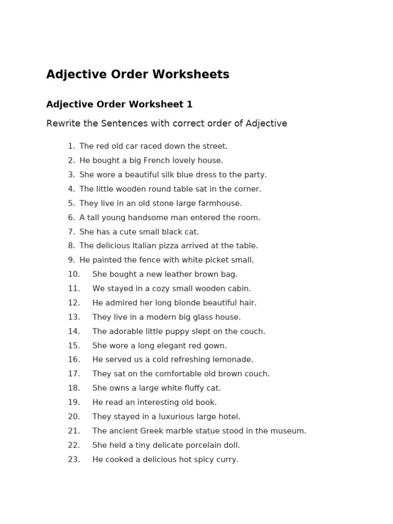 Adjective in Order | PDF