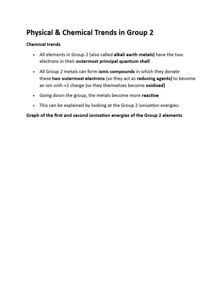 Trends in Group 2 Elements | PDF | Ion | Hydroxide