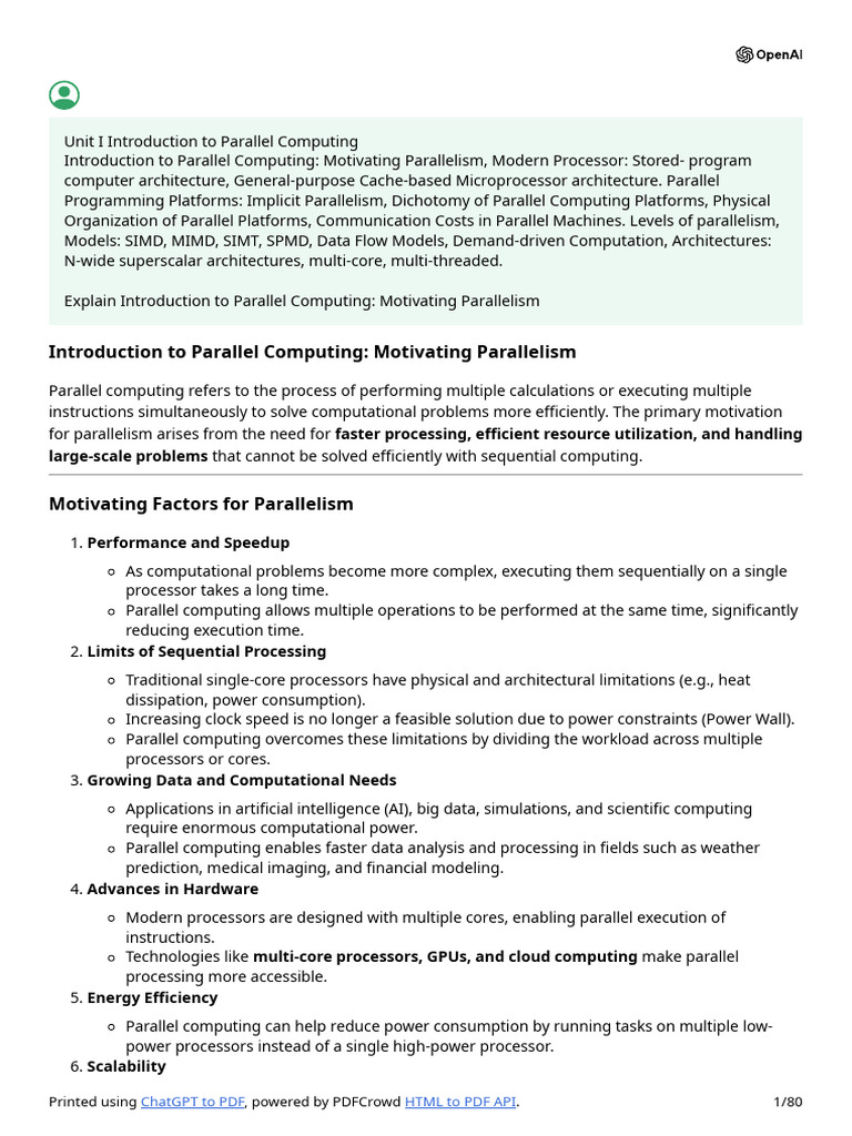 Introduction to Parallel Computing Concepts | PDF | Parallel Computing | Central Processing Unit