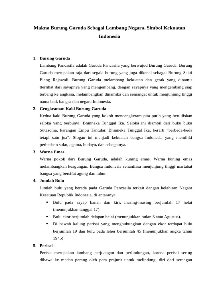 Makna Burung Garuda dalam Pancasila | PDF