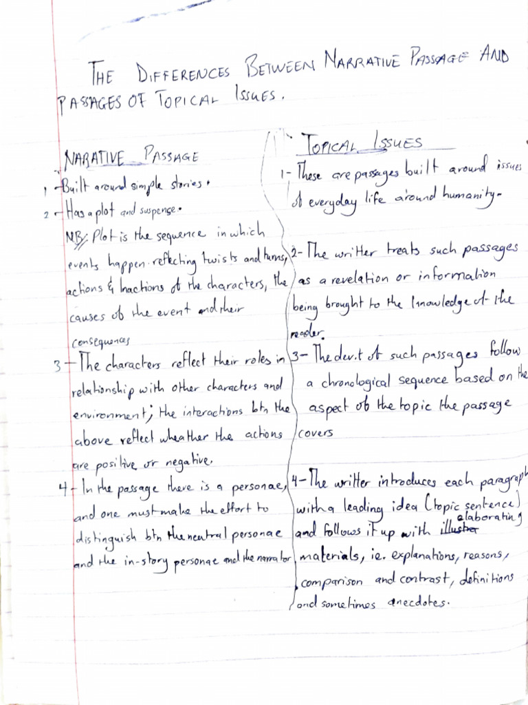 Differences BTN Narrative Passages and Passages of Topical Issues | PDF