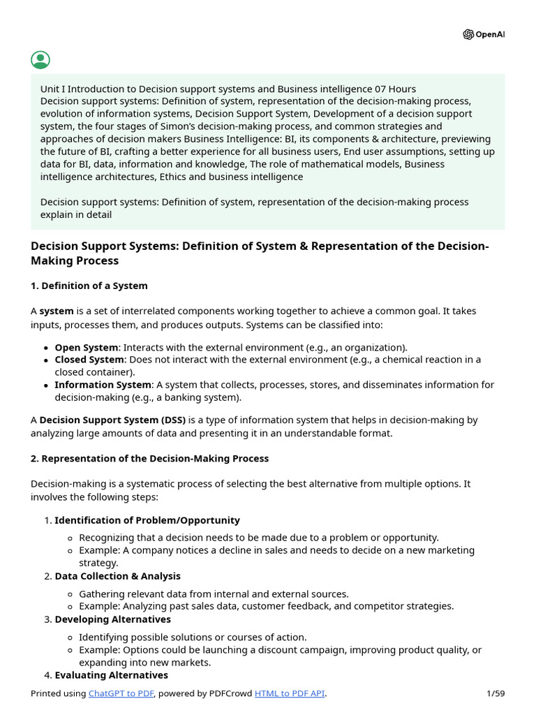 Four Stages of Decision-Making Process | PDF | Business Intelligence ...