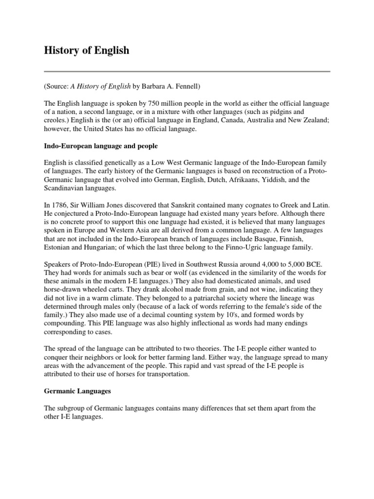 History of English | PDF | Anglo Saxons | English Language