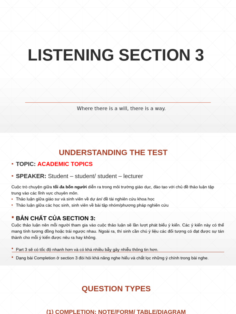Listening Section 2,3 - Mcqs | PDF