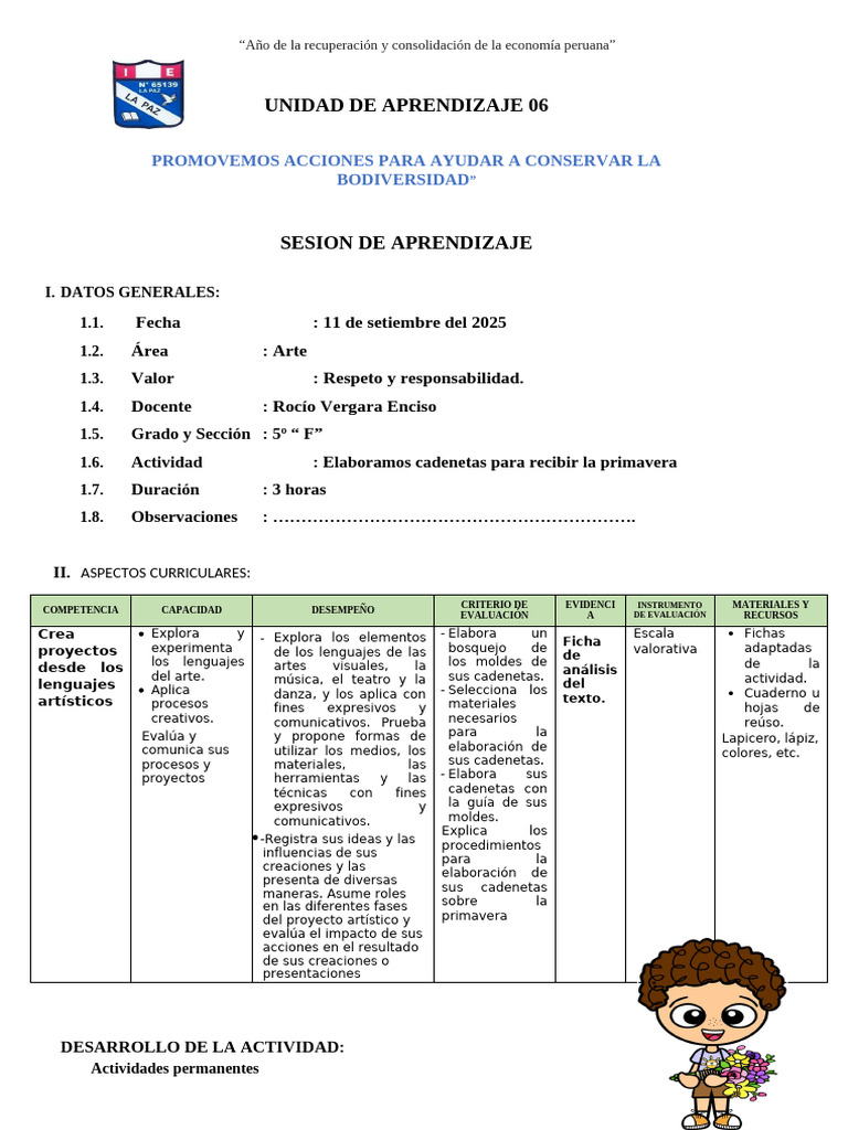 SESION ARTE Elaboramos Cadenetas para Espear A La Primavera ROCIO | PDF ...