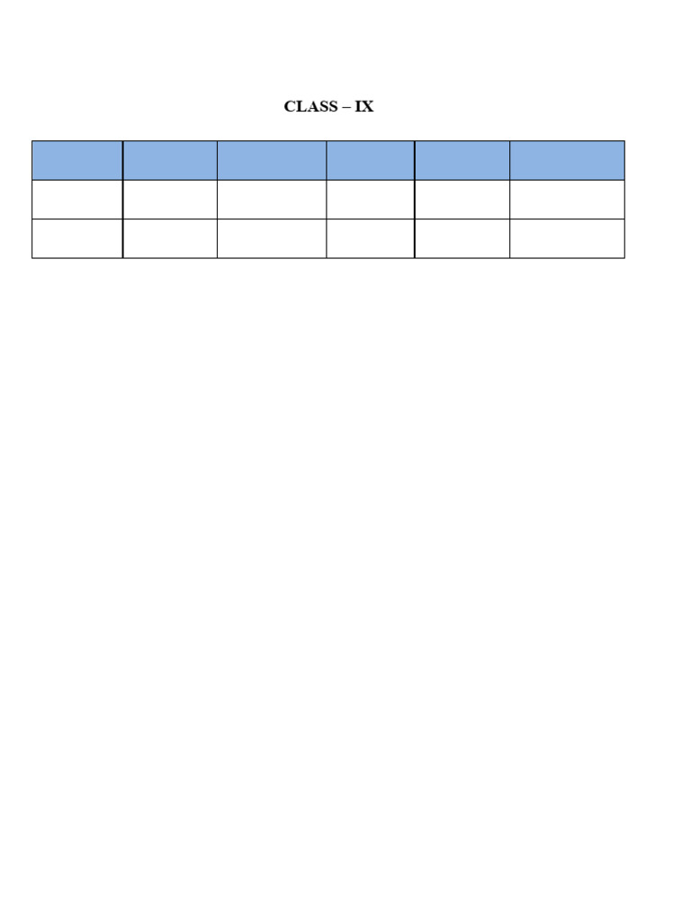Class IX Online Timetable 2025 | PDF