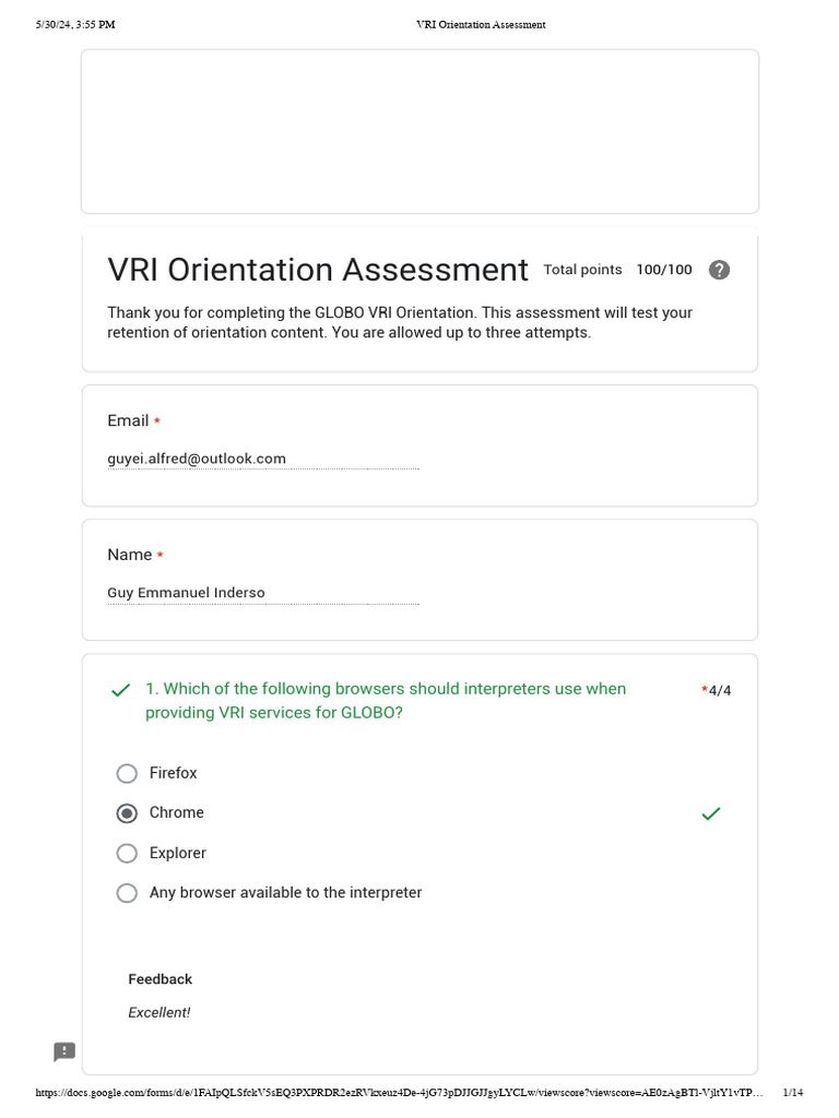 GLOBO VRI Orientation Assessment Guide | PDF | Health Insurance ...