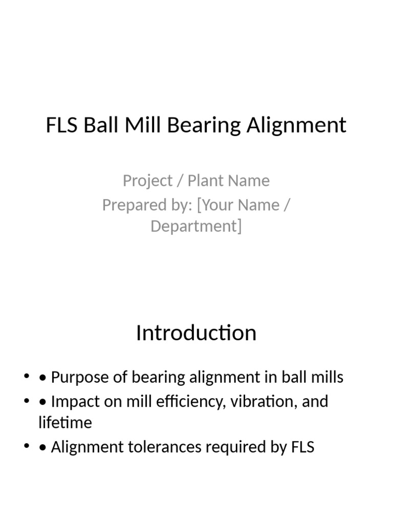 FLS Ball Mill Bearing Alignment Guide | PDF