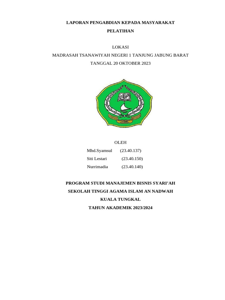 LAPORAN PKM Klompok Bhs Indo | PDF