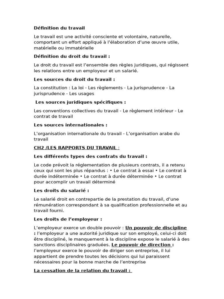 Relations Employeur-Salarié en Arabe | PDF | Relations de travail ...
