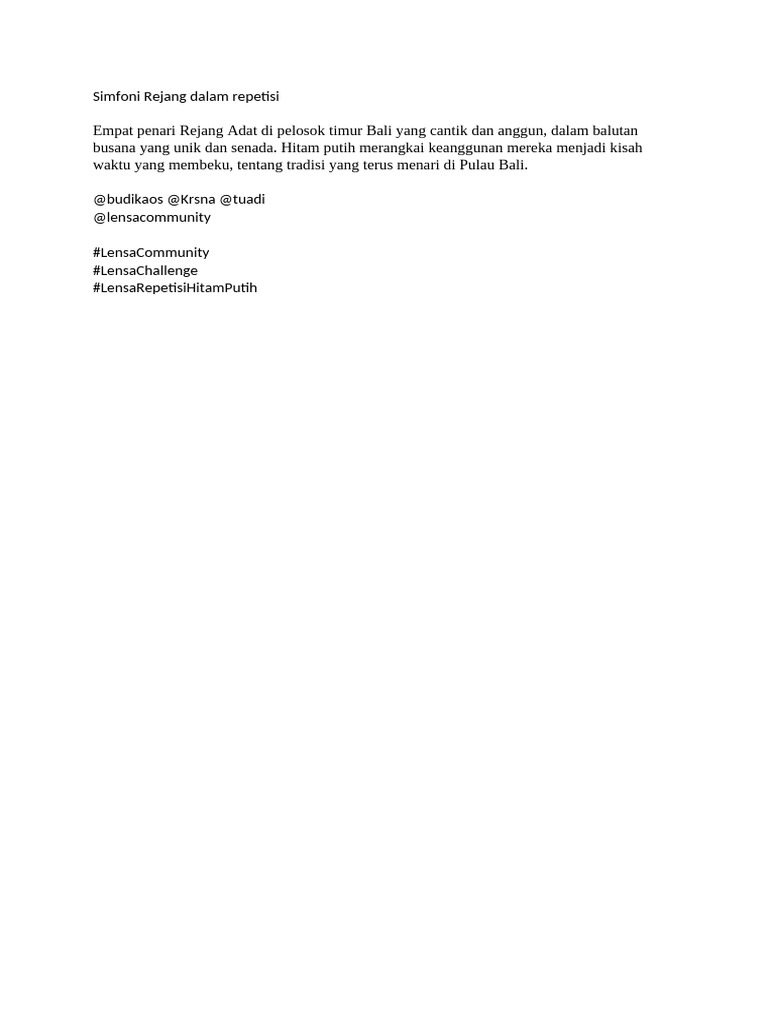 Simfoni Rejang Dalam Repetisi | PDF