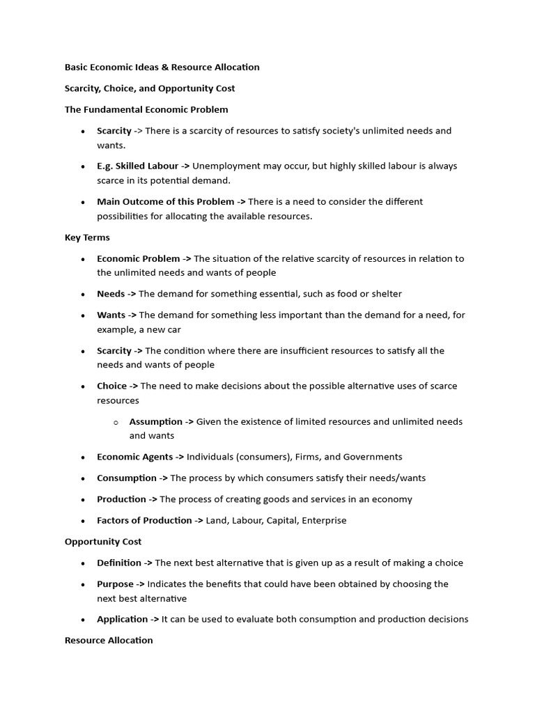Economic Concepts: Scarcity & Resource Allocation | PDF | Goods | Economies