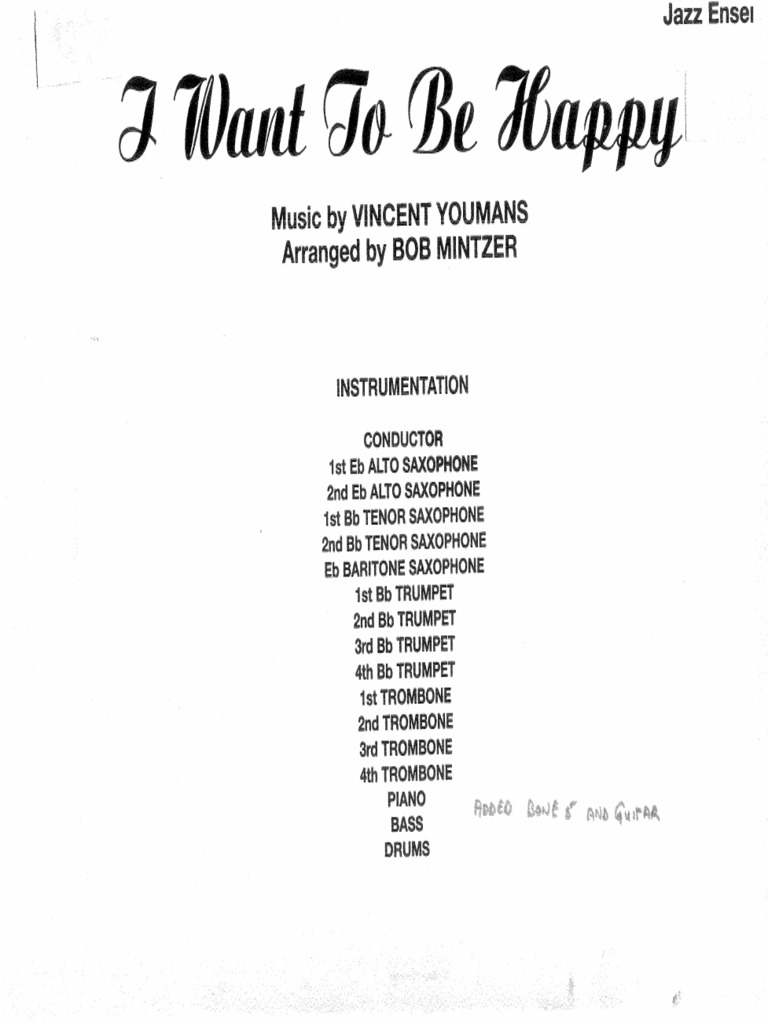 Mintzer - I Want To Be Happy (FS+P) | PDF