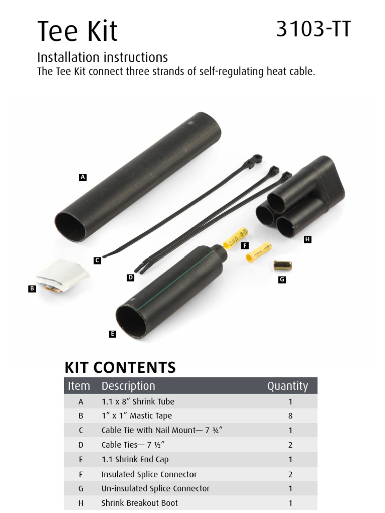 Tee Kit Installation Instructions | PDF | Wire | Cable