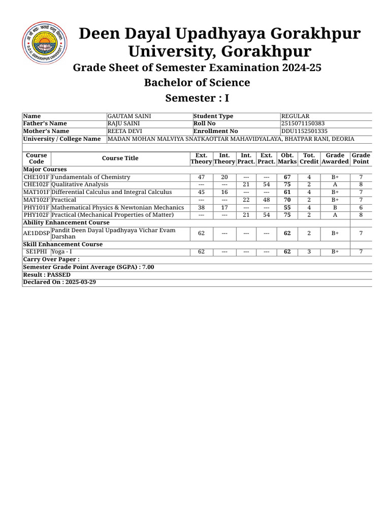 BSC Semester 1 | PDF | Mathematics