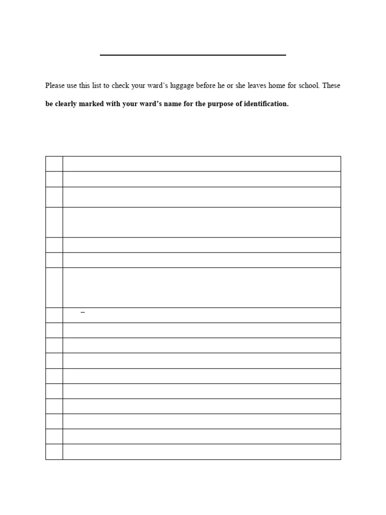Checklist of Students' Items (All) - 1 | PDF | Shoe | Sneakers