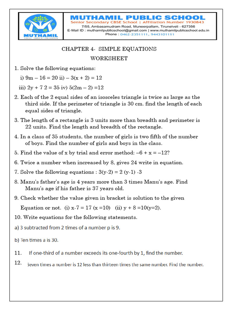 Maths Worksheet | PDF