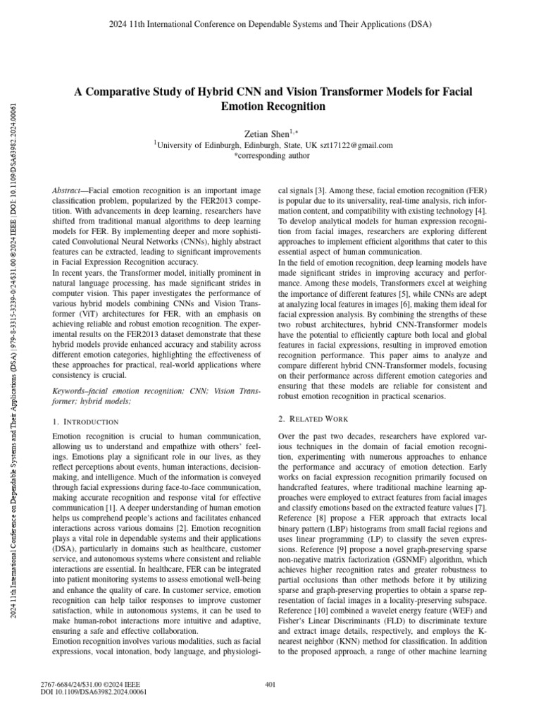 Hybrid CNN-Transformer for Emotion Recognition | PDF | Algorithms ...