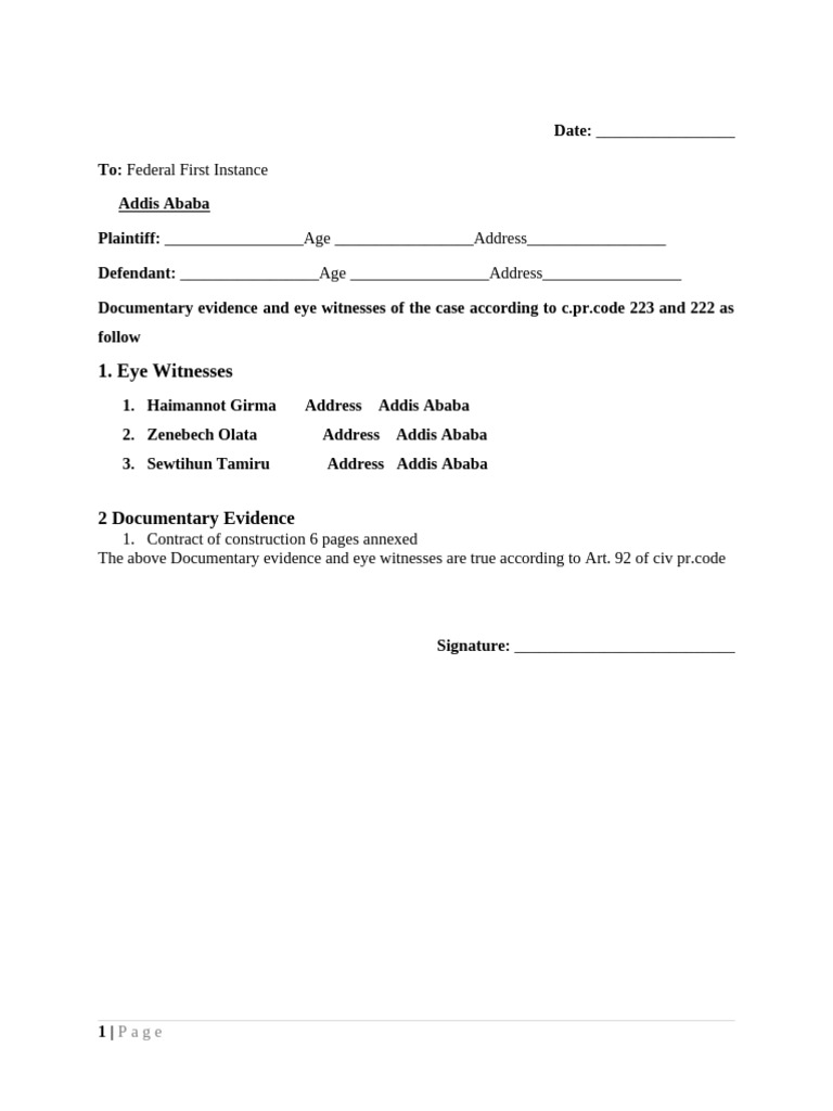Evidence Submission for Court Case | PDF