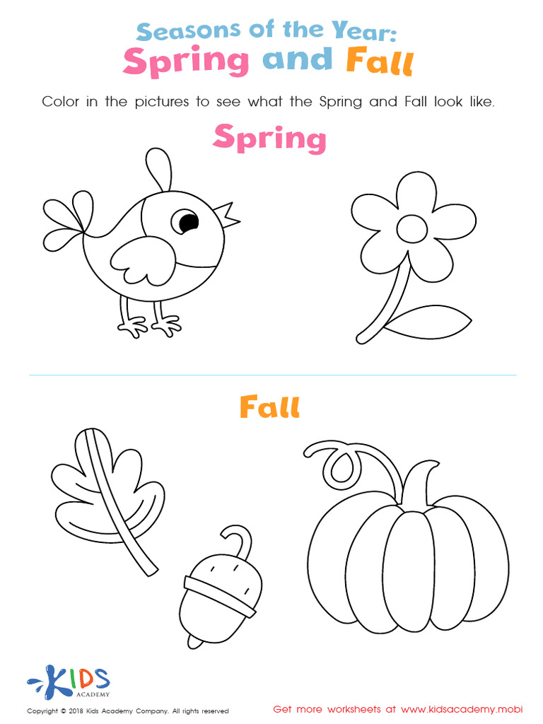 Preschool Spring and Fall Worksheet | PDF