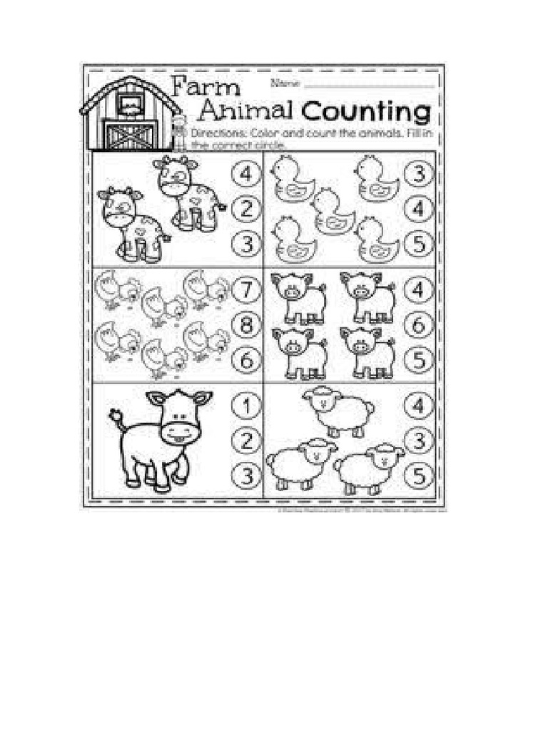 Farm Animals Numberws | PDF