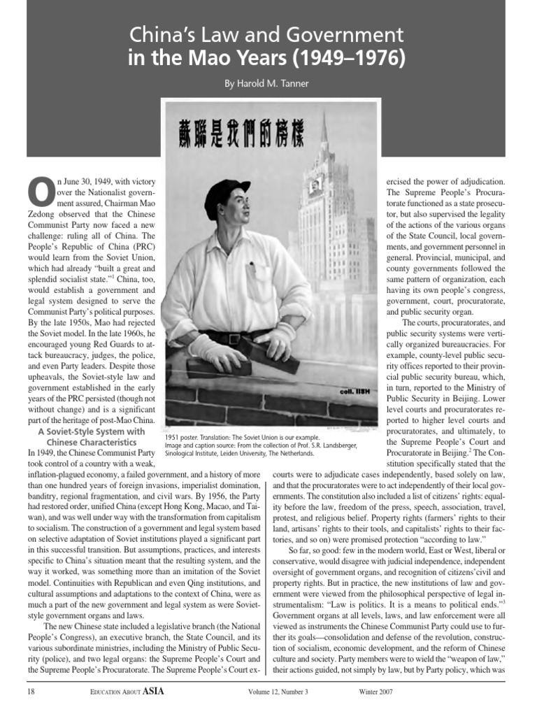 Chinas Law and Government in The Mao Years 1949 1976 | PDF | Confession ...