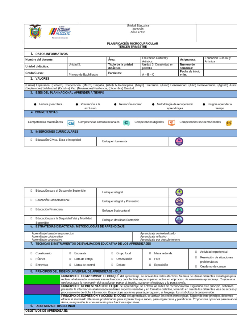 ECA 2do BGU Unidad 5 | PDF | Aprendizaje | Evaluación