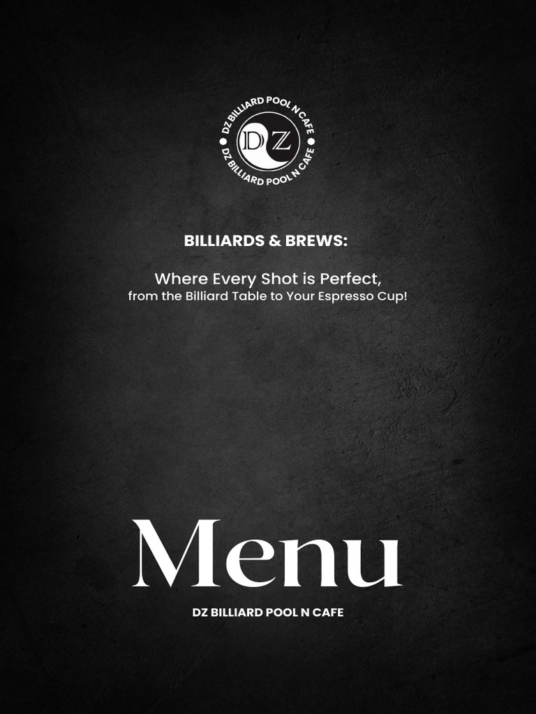 Menu DZ Billiard Pool N Cafeâ | PDF | Coffee | Hamburgers