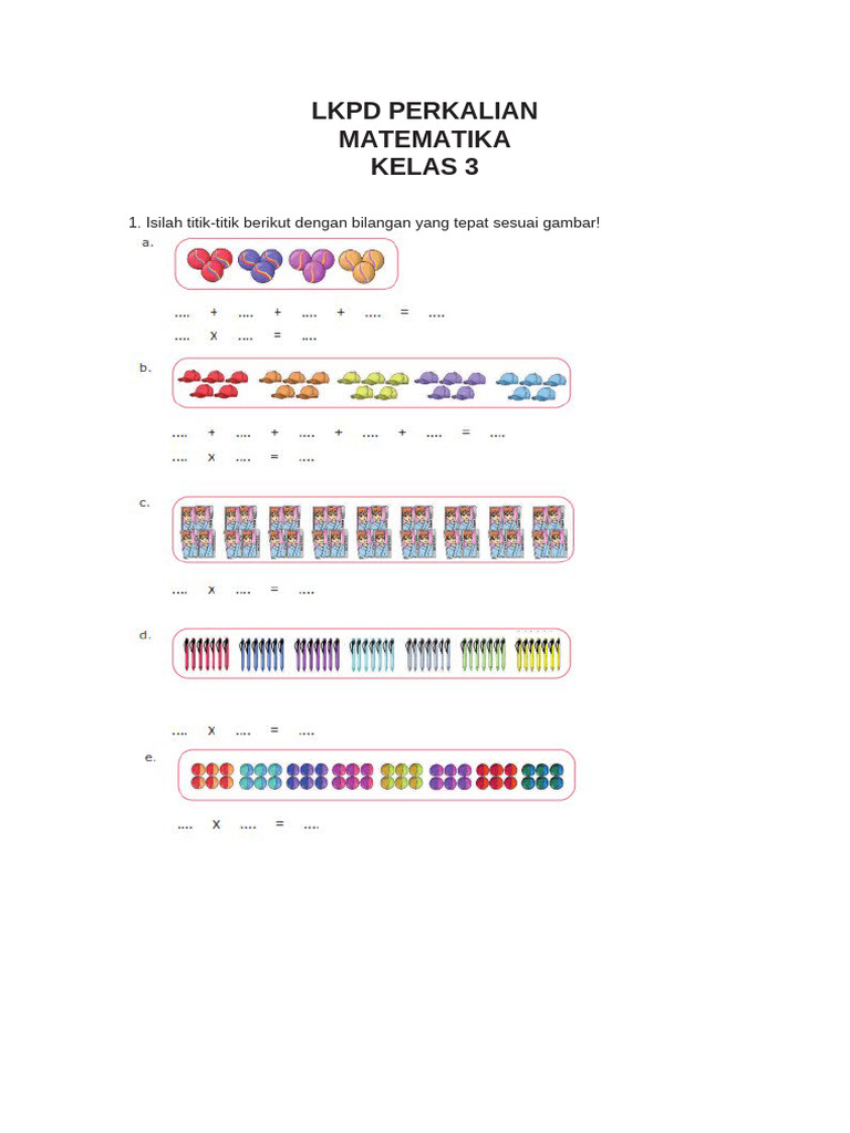 LKPD Perkalian Kelas 3 | PDF