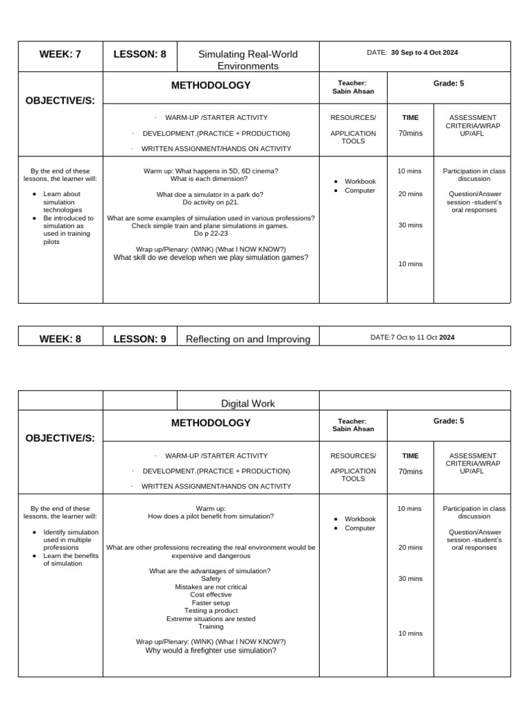 Simulating Real-World Environments Lesson | PDF | Simulation | Learning
