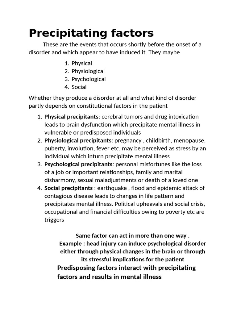 Precipitating Factors | PDF