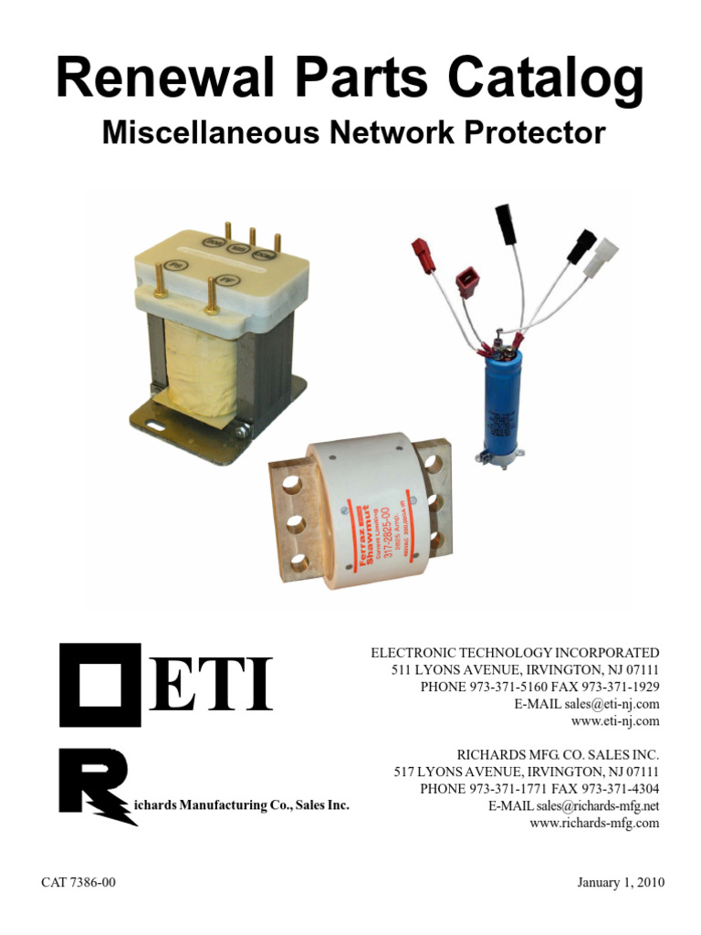 Misc_Parts_Catalog | PDF | Capacitor | Transformer