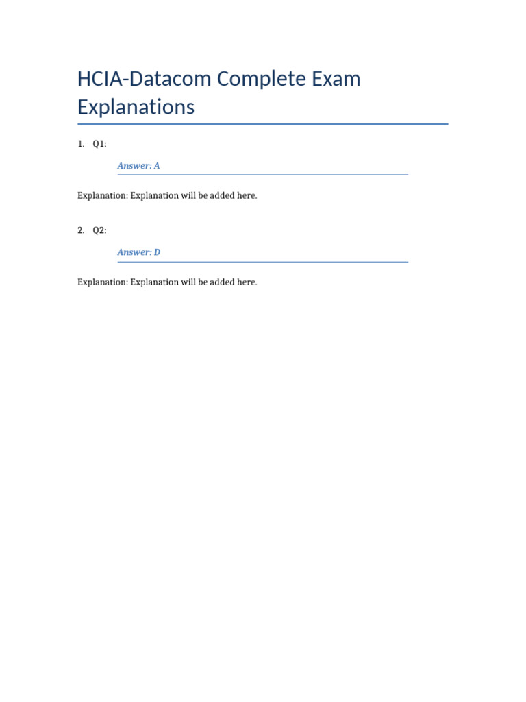 HCIA Datacom All Explanations | PDF