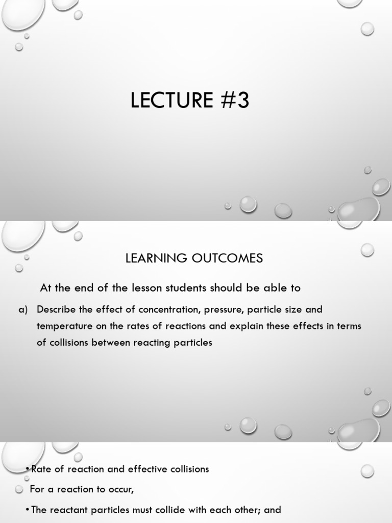 Rate of Reaction (Lecture # 3) | PDF