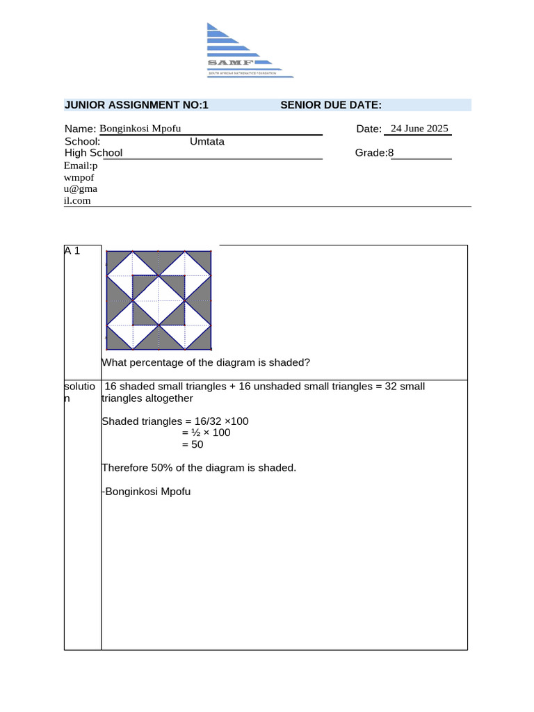 Junior Assignment 1 | PDF