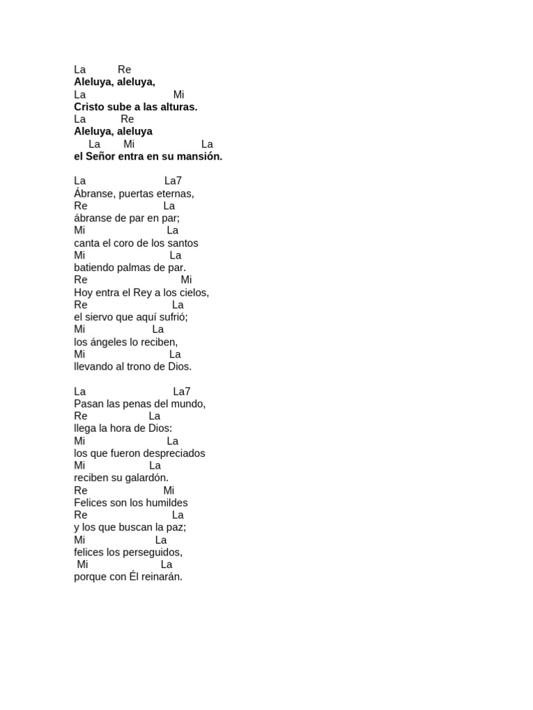 Aleluya, Cristo Sube A Las Alturas | PDF