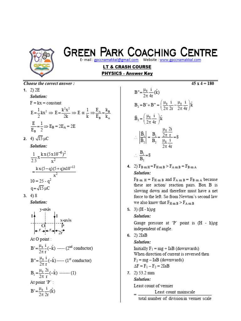 LT & Crash Course Physics Answer Key | PDF | Photoelectric Effect ...