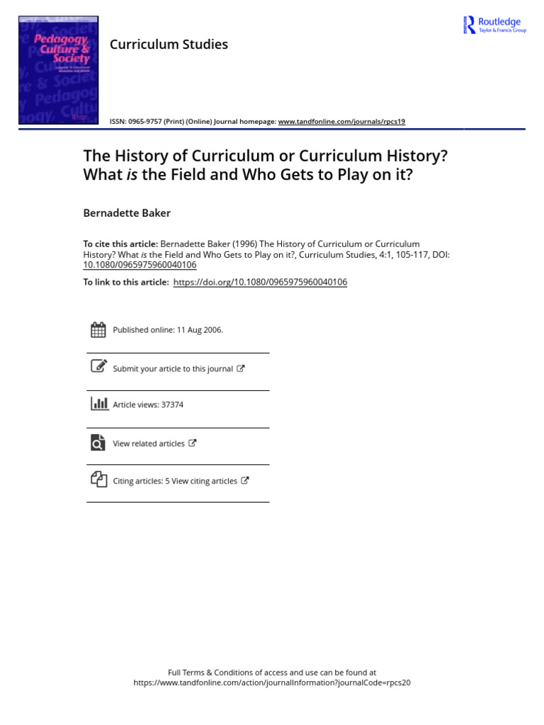 Curriculum History: Field Dynamics Explored | PDF | Curriculum | Knowledge