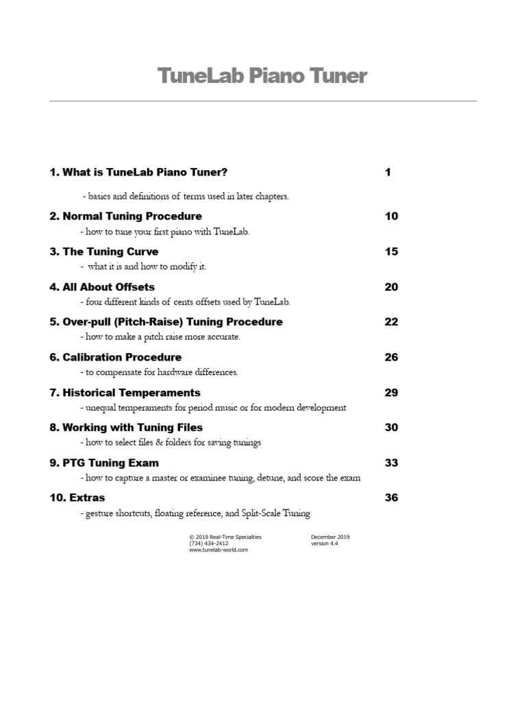 TuneLab Piano Tuner Guide | PDF | Pitch (Music) | Piano